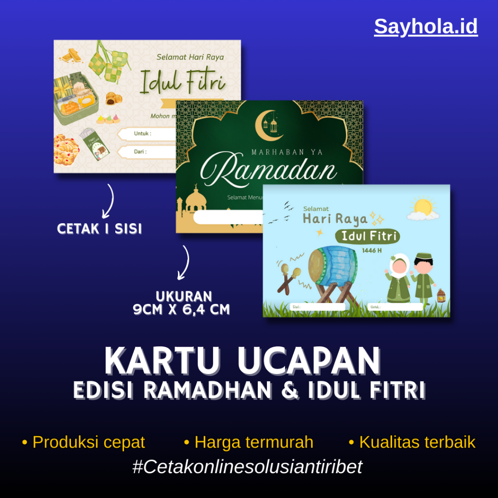 Jual KARTU UCAPAN RAMADHAN / KARTU UCAPAN PUASA RAMADHAN / GREETING ...