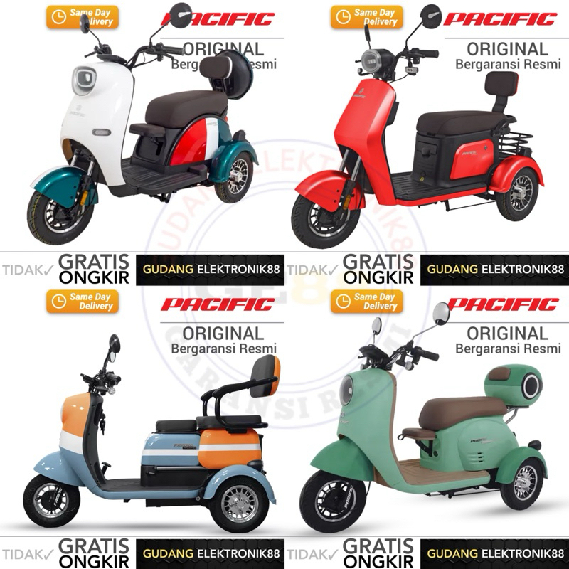 Jual Sepeda Listrik 3 roda PACIFIC Crosser 650Watt E-Bike PACIFIC ...