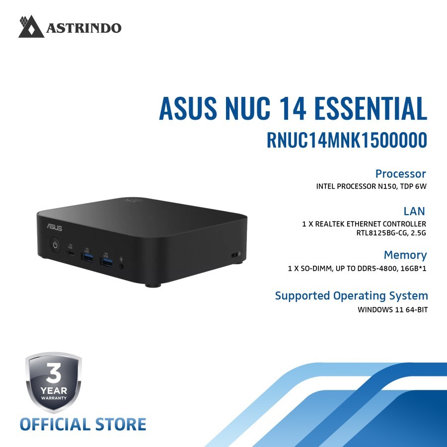 Jual Asus NUC 14 Essential RNUC14MNK15 Intel N150 Celeron Gen 14 DDR5 Mini PC - Barebone ...