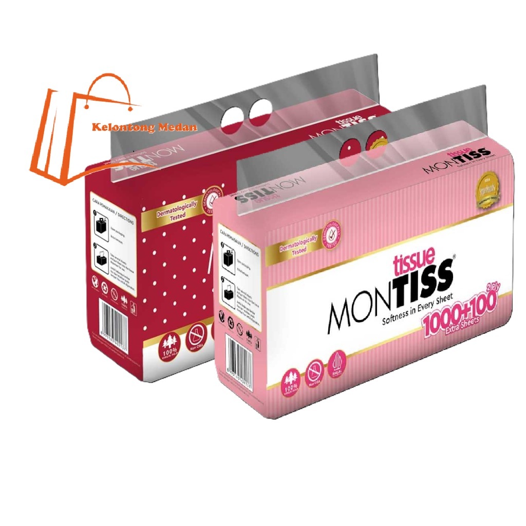 Jual [ 3 pcs ] Tisu Tissue Montiss 1000 gram tisu facial montiss tisu ...