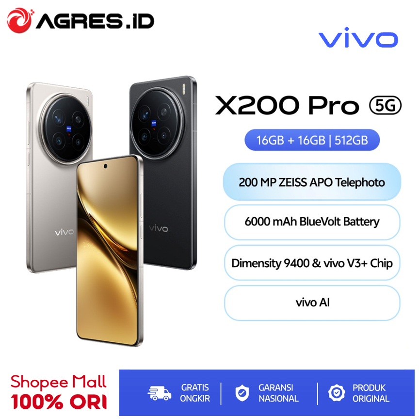 Jual VIVO X200 PRO 12GB 16GB 256GB 512GB TITANIUM BLACK GARANSI RESMI ...