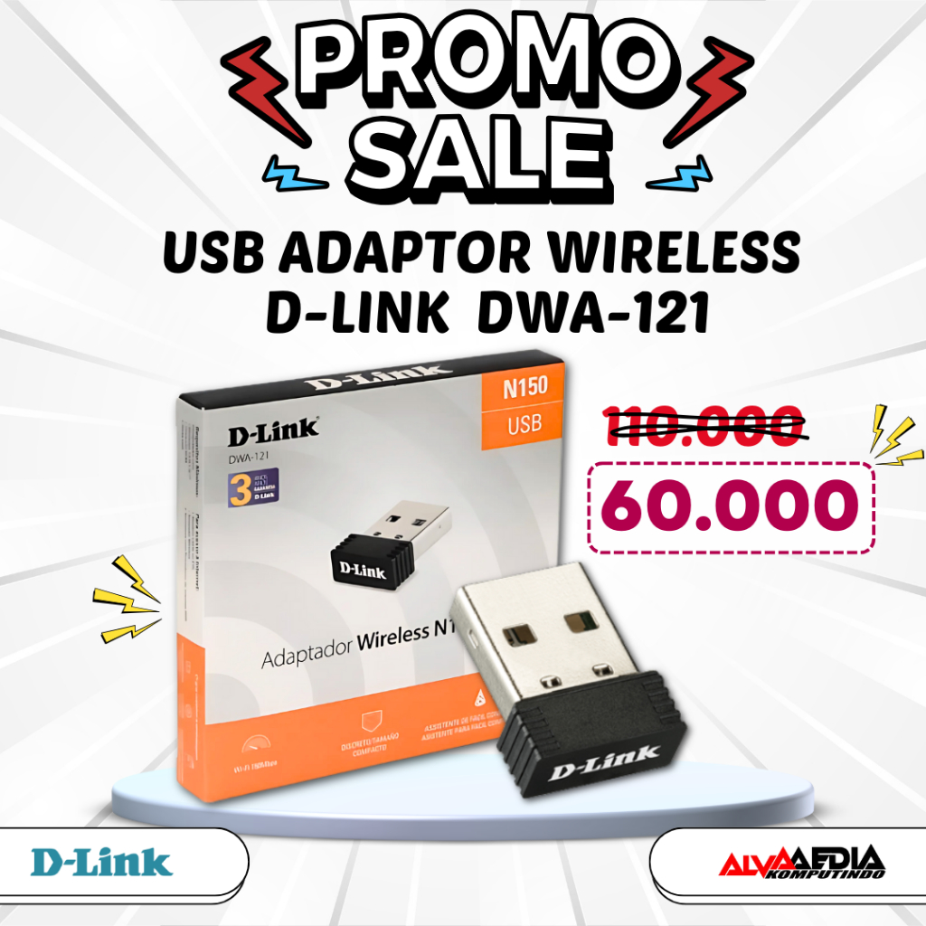 Jual Penangkap sinyal / USB Dongle WIFI D-Link DWA-121 N150 Wireless Pico USB Adapter Original ...