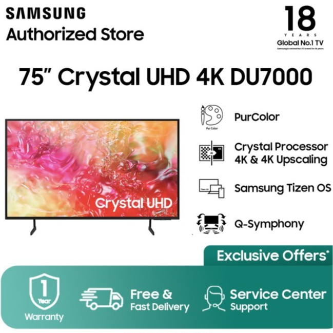 Jual Samsung Smart TV 75" Crystal UHD 4K DU7000 4K Smart TV ...