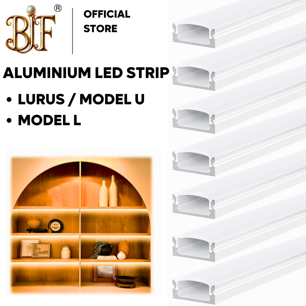 Jual LED Profile Cover Aluminium Kap Housing 1 Meter | Shopee Indonesia