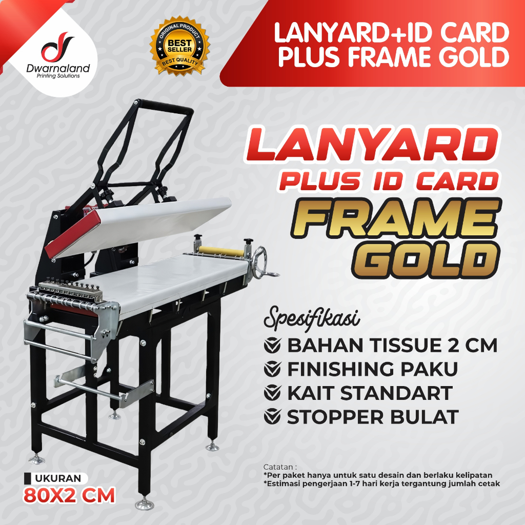 Jual Lanyard Custom Plus Id card Frame Gold Tali ID Card Custom / Print ...