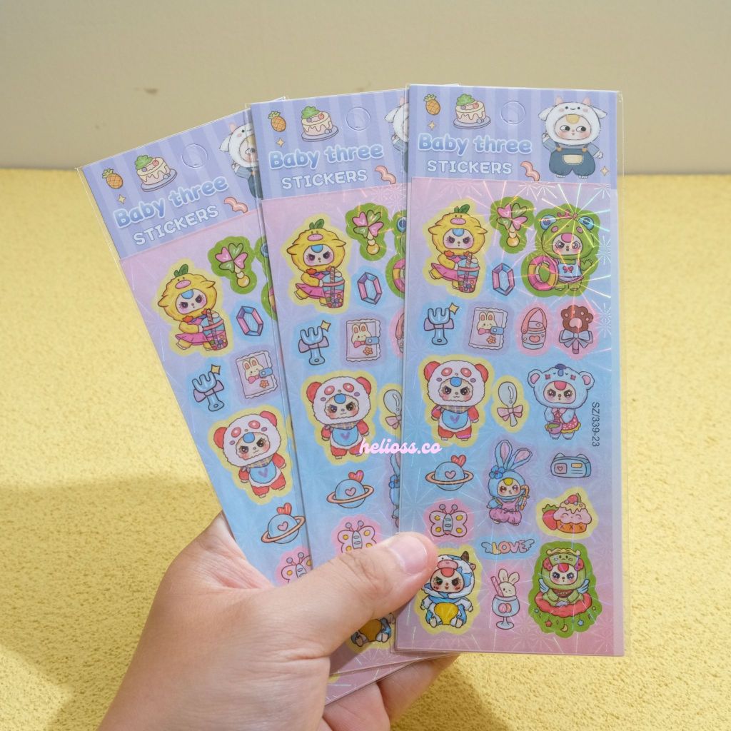 Jual STIKER ALB BABY THREE STIKER GLITTER STICKER CUTE HIAS JURNAL ...