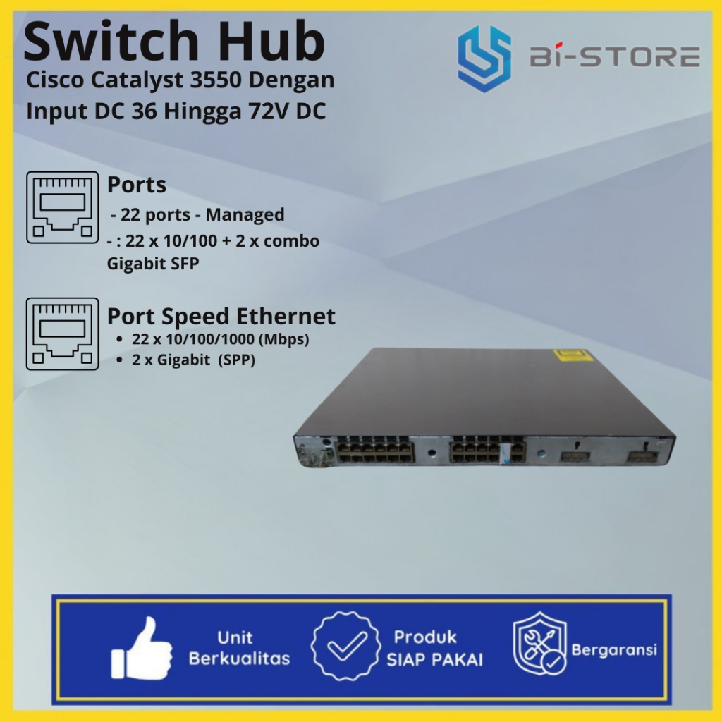Jual Switch Hub Cisco Catalyst 3550 Dengan Input DC 36 Hingga 72V DC ...