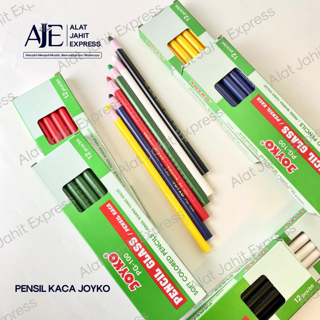Jual Pencil Glass Pensil Kaca Joyko ECERAN PG-100 Warna Kuning Putih ...