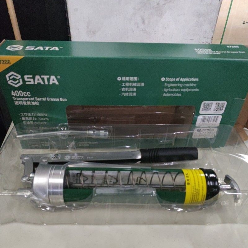 Jual SATA 97206 Pompa Minyak Gemuk Clear Tube Pistol Grip Grease Gun ...