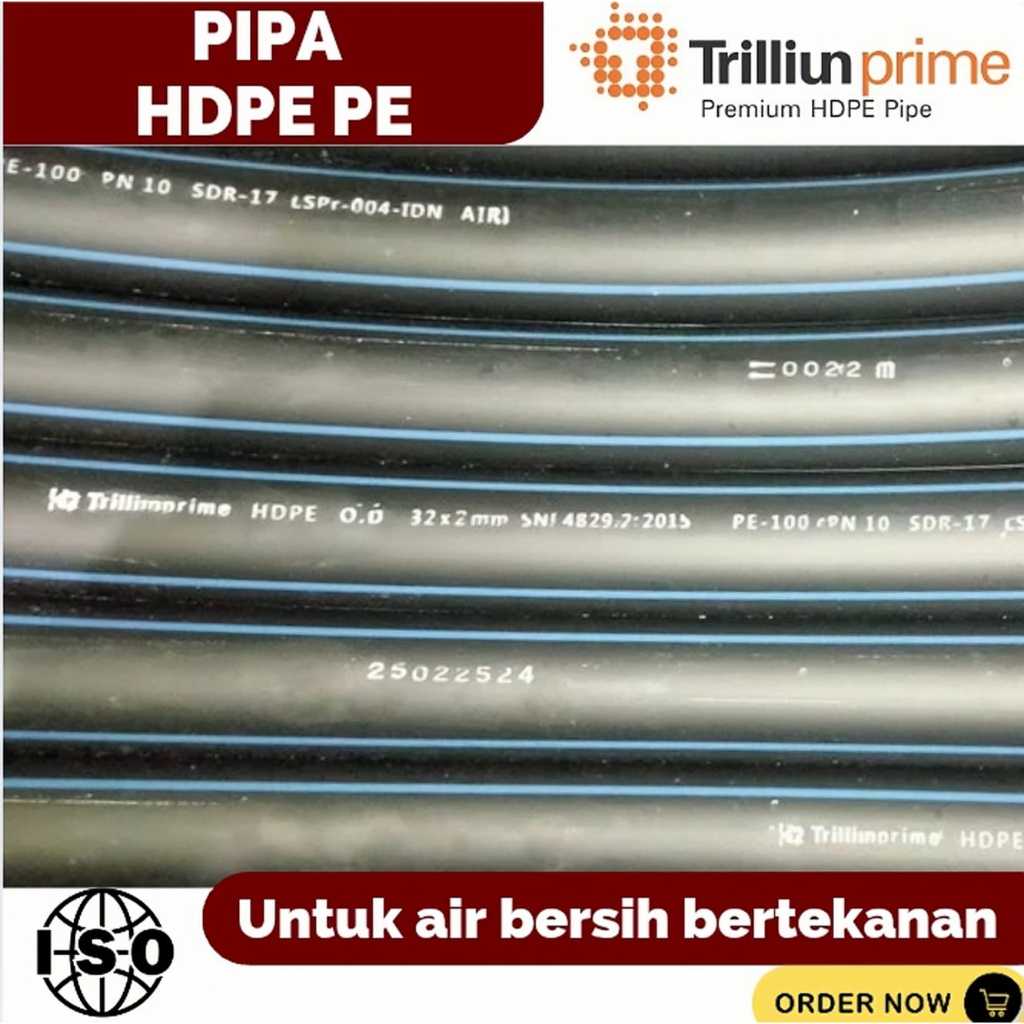 Jual Pipa HDPE 25mm 3/4" inch PN 12,5 Selang Pipa Compression Selang Irigasi per 50 meter ...