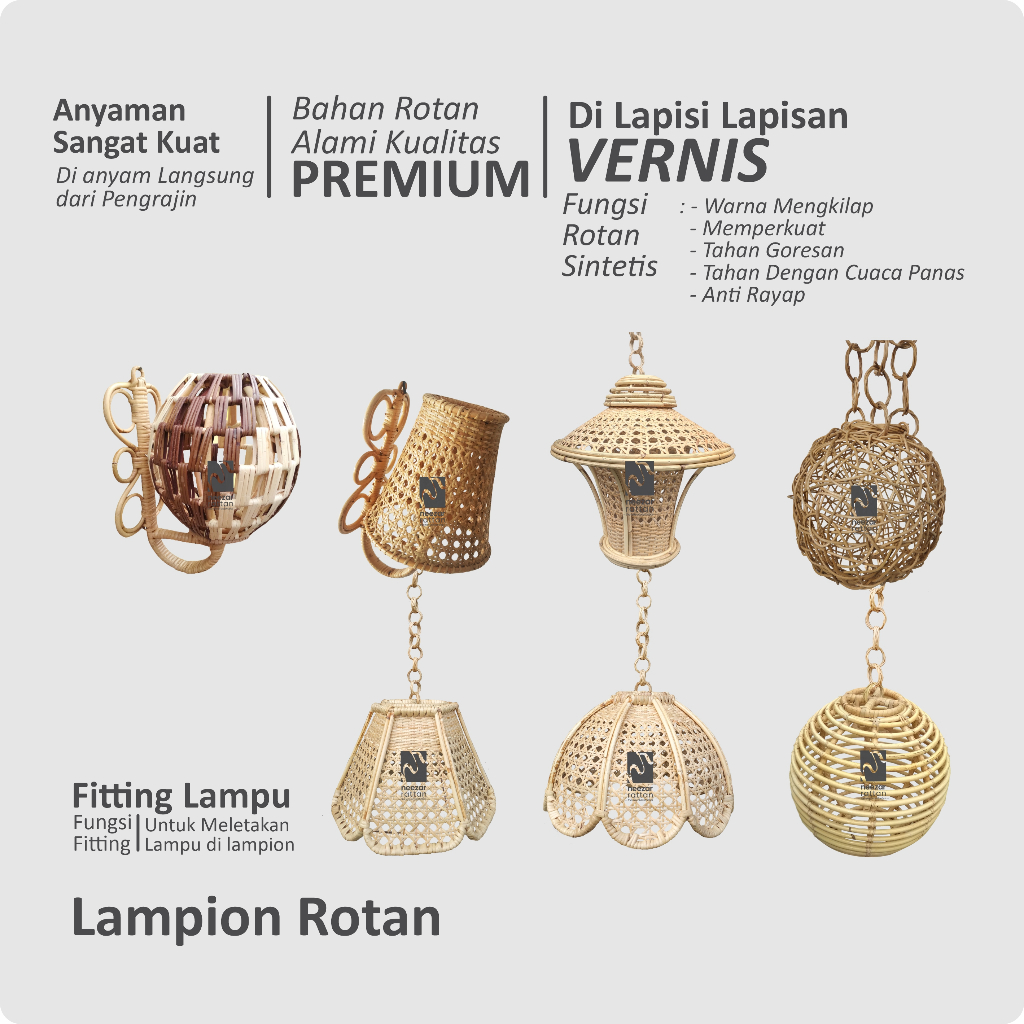Jual PUSAT LAMPU Kap Lampion Rotan, Lampu Hias Gantung dan Dinding Cafe ...