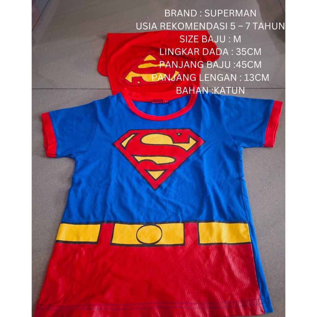 Jual kaos superman anak ada sayap preloved sablon premium | Shopee ...