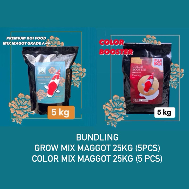 Jual FUJI NUTRION - BUNDLING GROW MIX MAGGOT 5 pcs (25kg) & COLOR MIX ...