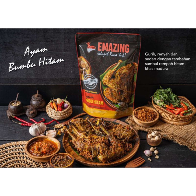 Jual EMAZING / AYAM BUMBU HITAM / AYAM OLAHAN 900 GRAM | Shopee Indonesia