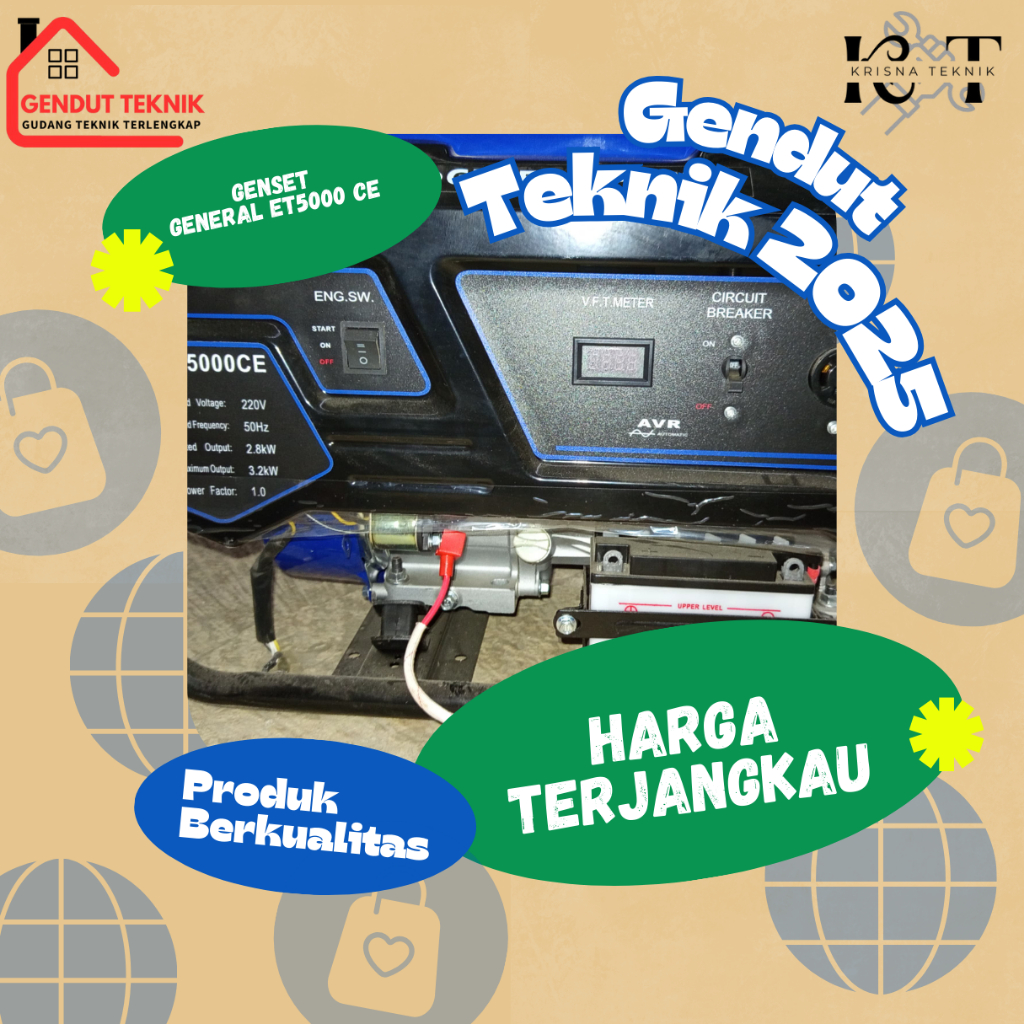 Jual Genset General ET 5000 CE - 3200Watt | Shopee Indonesia
