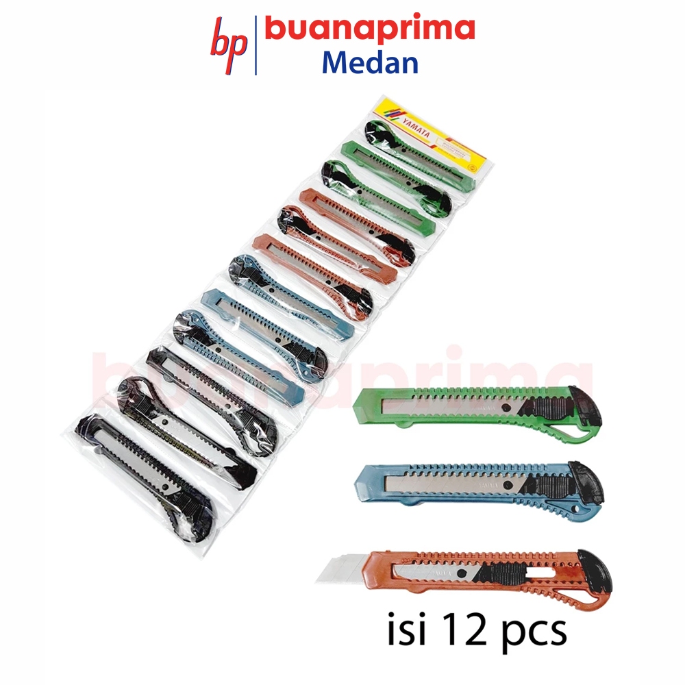 Jual CUTTER YAMATA BESAR Rentengan Isi 12 pcs Pisau Papan Pemotong ...