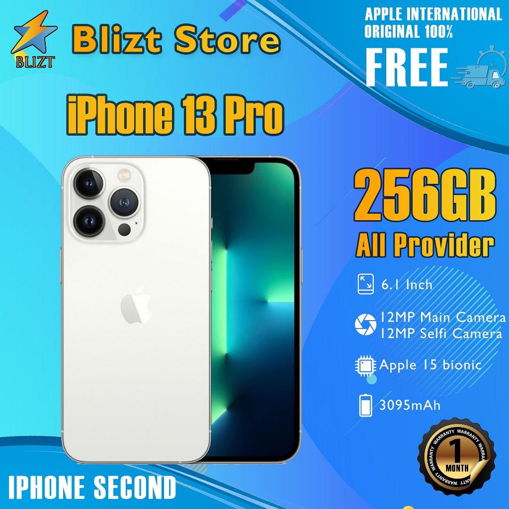 Jual iPhone 13 Pro 256GB Second Bekas Original100% OLED-Ori Fullset Mulus LikeNew Phone 3utools ...