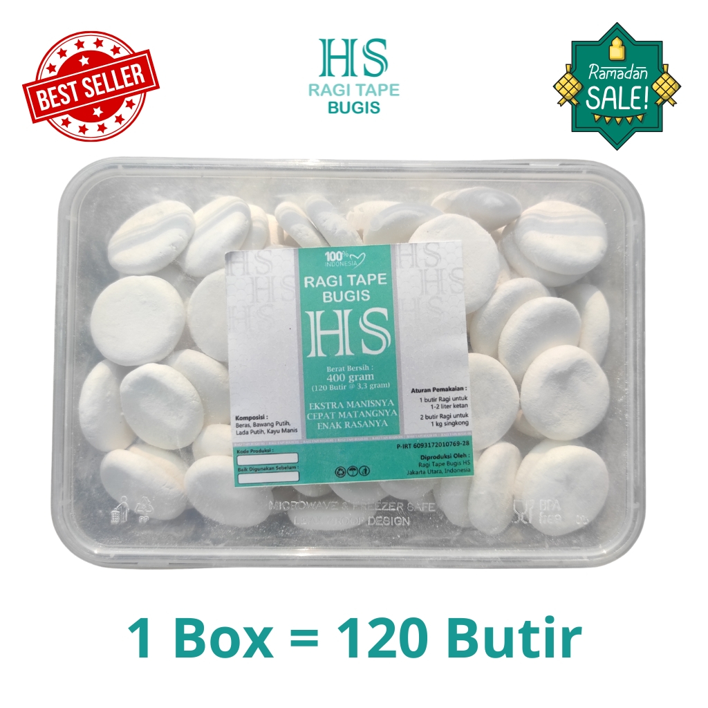 Jual Ragi Tape Bugis HS Premium Ketan Singkong Isi 120 Butir Ekstra ...