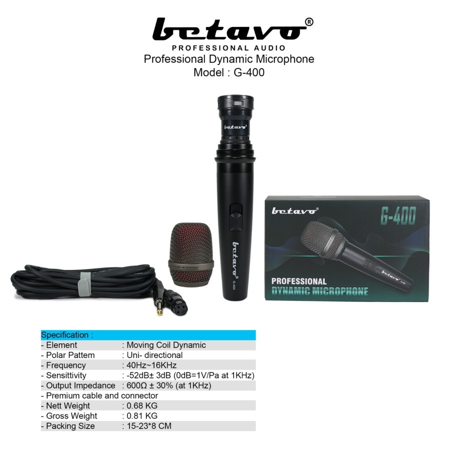 Jual Mic Kabel Professional Dynamic Microphone Betavo G-400 | Shopee ...