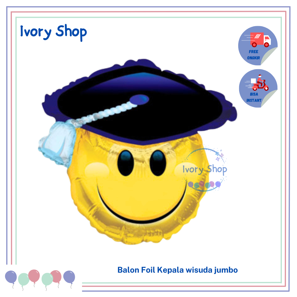 Jual Balon Kepala wisuda jumbo smile sarjana graduation toga | Shopee ...
