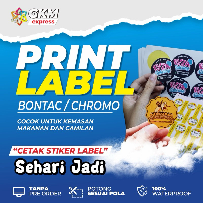 Jual CETAK LABEL A3+ STIKER BONTAK / CHROMO Cutting pola (Print +Cut ...