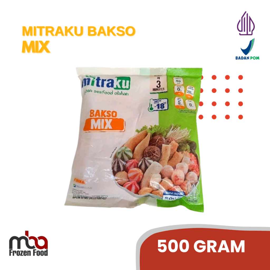 Jual Bakso / Baso Ikan Campur (MIX) Mitraku 500gr /Siomay /Ikan /Nugget ...