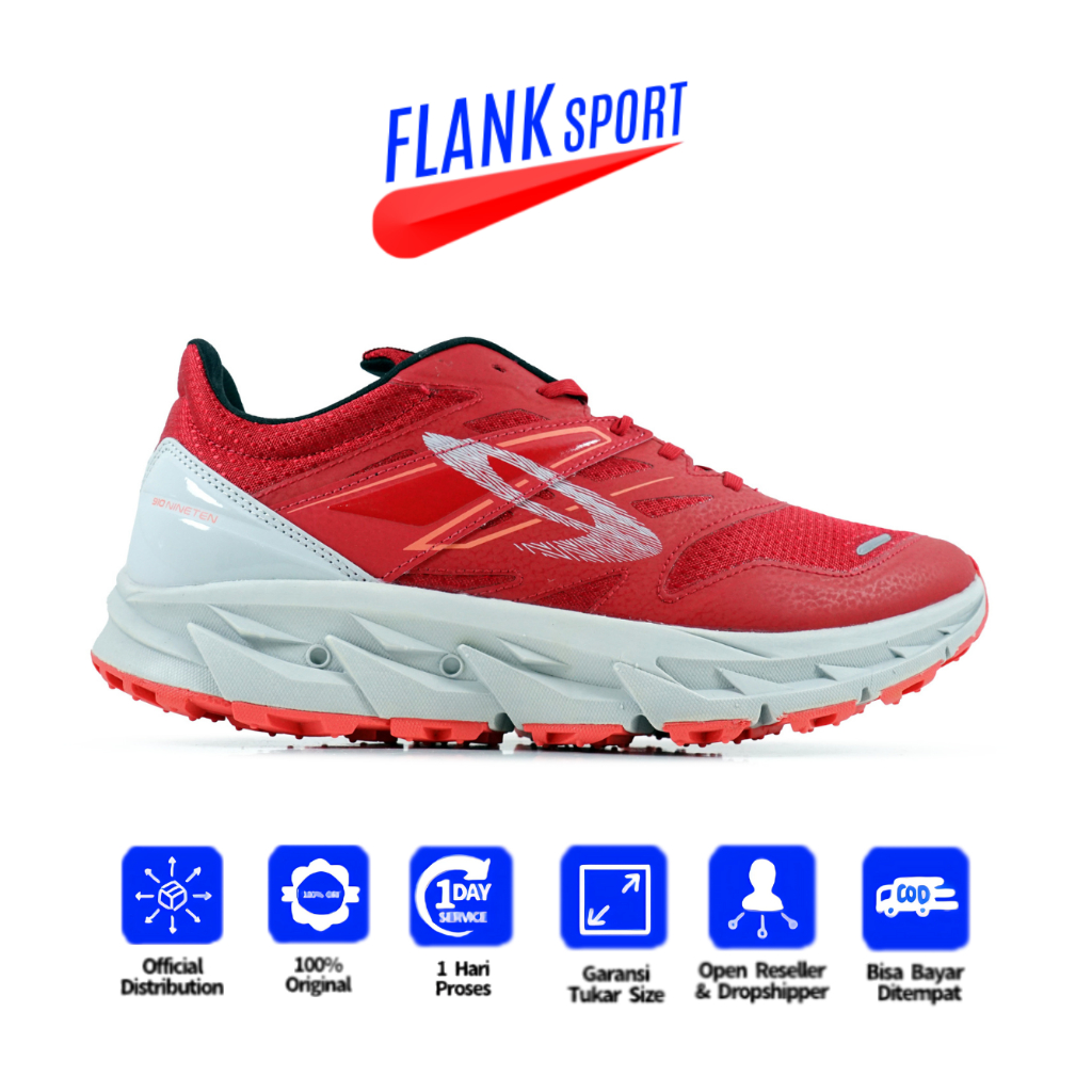 Jual Sepatu Running Trail 910 Nineten Yuza Evo Merah/Cream/Abu Muda ...