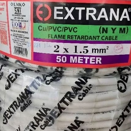 Jual Kabel Listrik NYM 2x1.5 mm 2 x 1.5 Extrana Roll 50 Meter | Shopee Indonesia