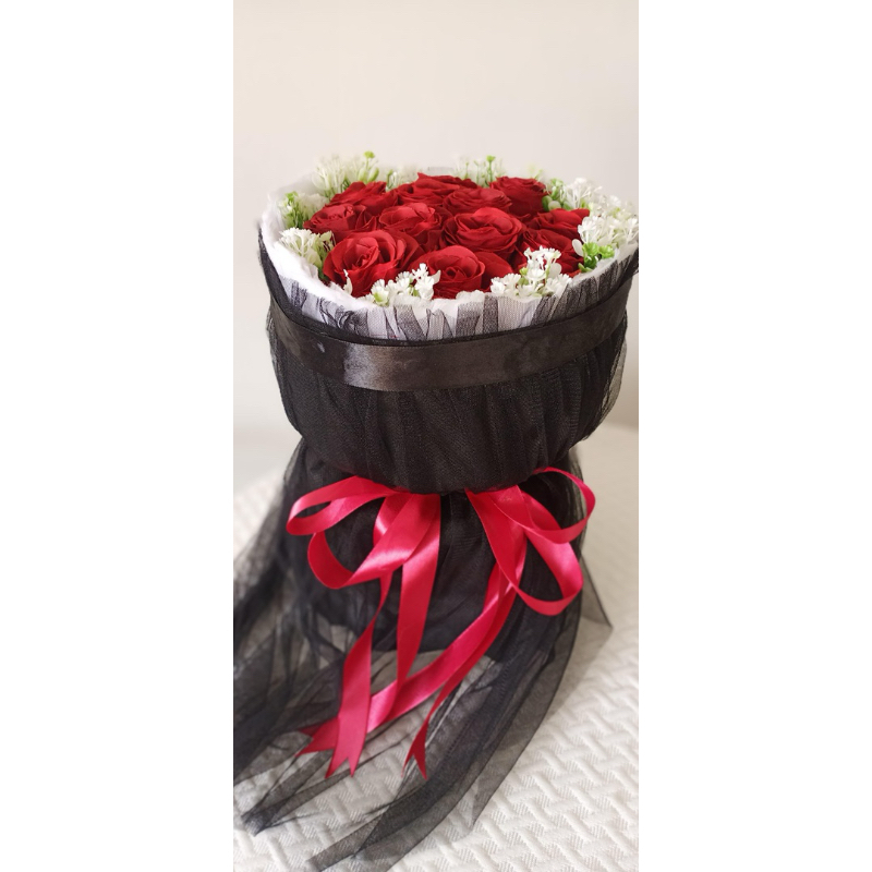 Jual RB-1 Buket Mawar Bulat / Round Rose Bouquet / Buket Bunga Mawar ...
