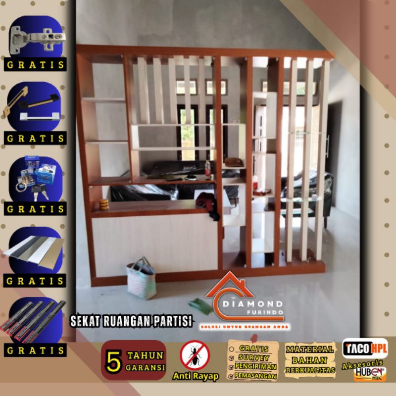 Jual Sekat Ruangan/Partisi 2 muka custom minimalist Tebal .bahan ...