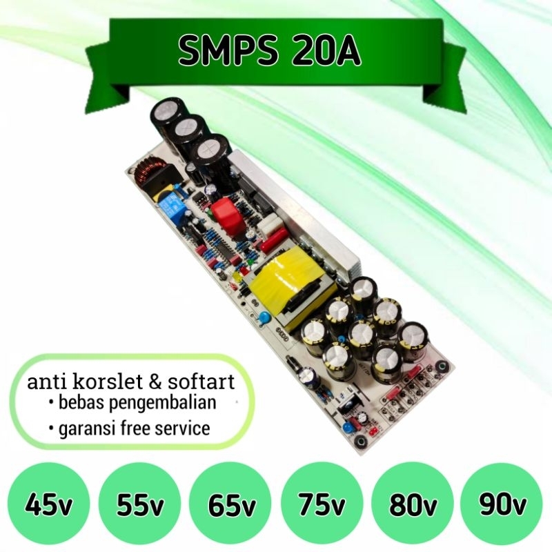 Jual Trafo smps 20a daya 2500w CT 45v 55v 65v 75v 80v 90v power supply ...