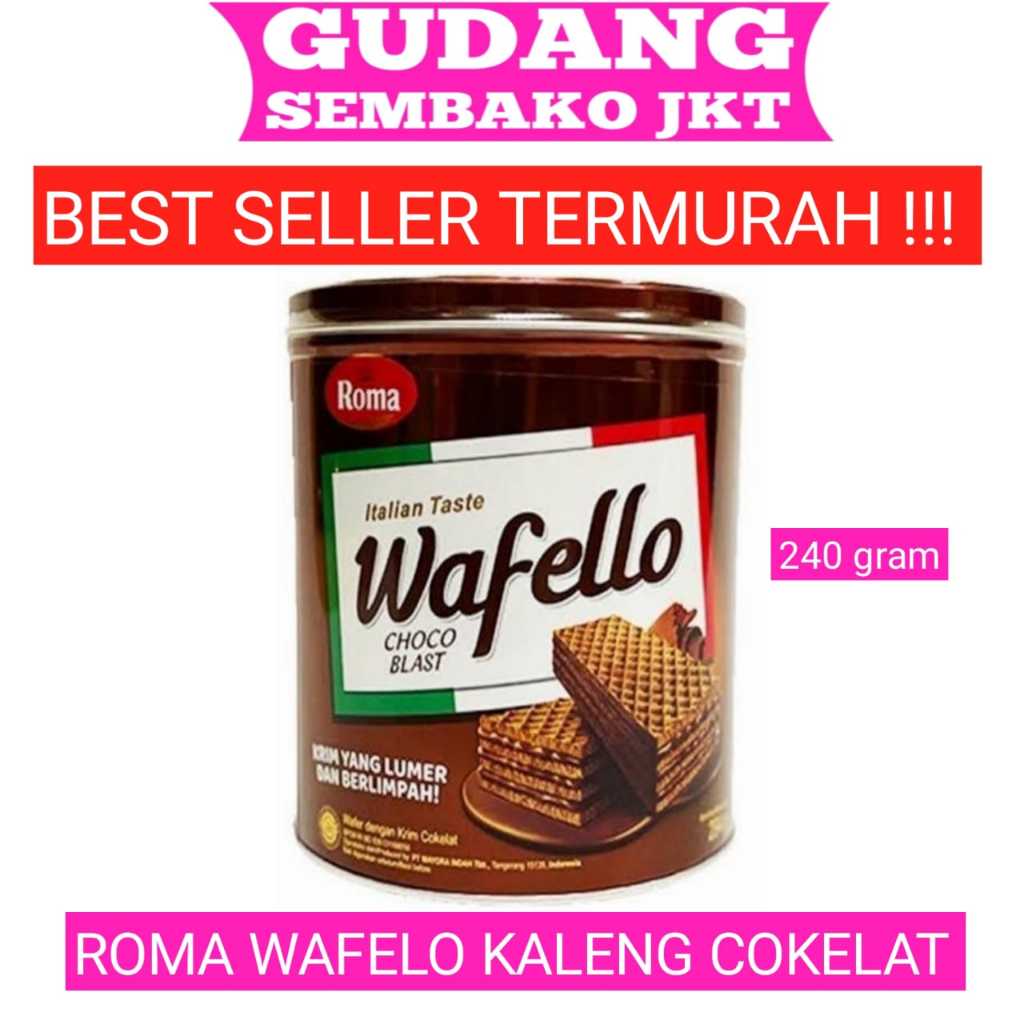 Jual wafer roma wafello kaleng cokelat | Shopee Indonesia