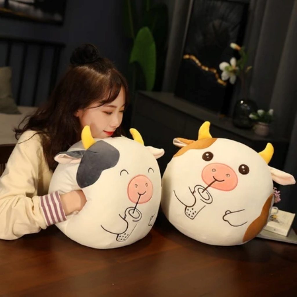 Jual Boneka Sapi Hitam Sit Cow Cute Cow Moo Moo Lucu / Bantal model ...