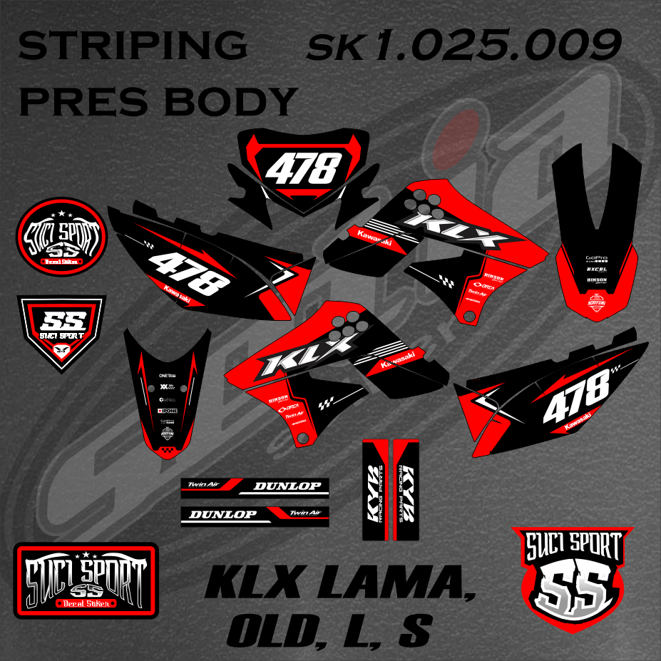 Jual STIKER DECAL STRIPING KLX 150 L, S, OLD, KLX 150 LAMA, KAWASAKI ...