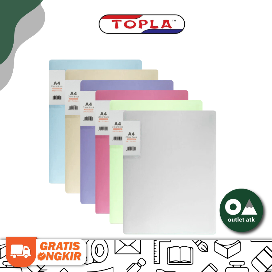 Jual Clear Holder Document Keeper Topla A4 Pastel 20 Pockets | Shopee Indonesia