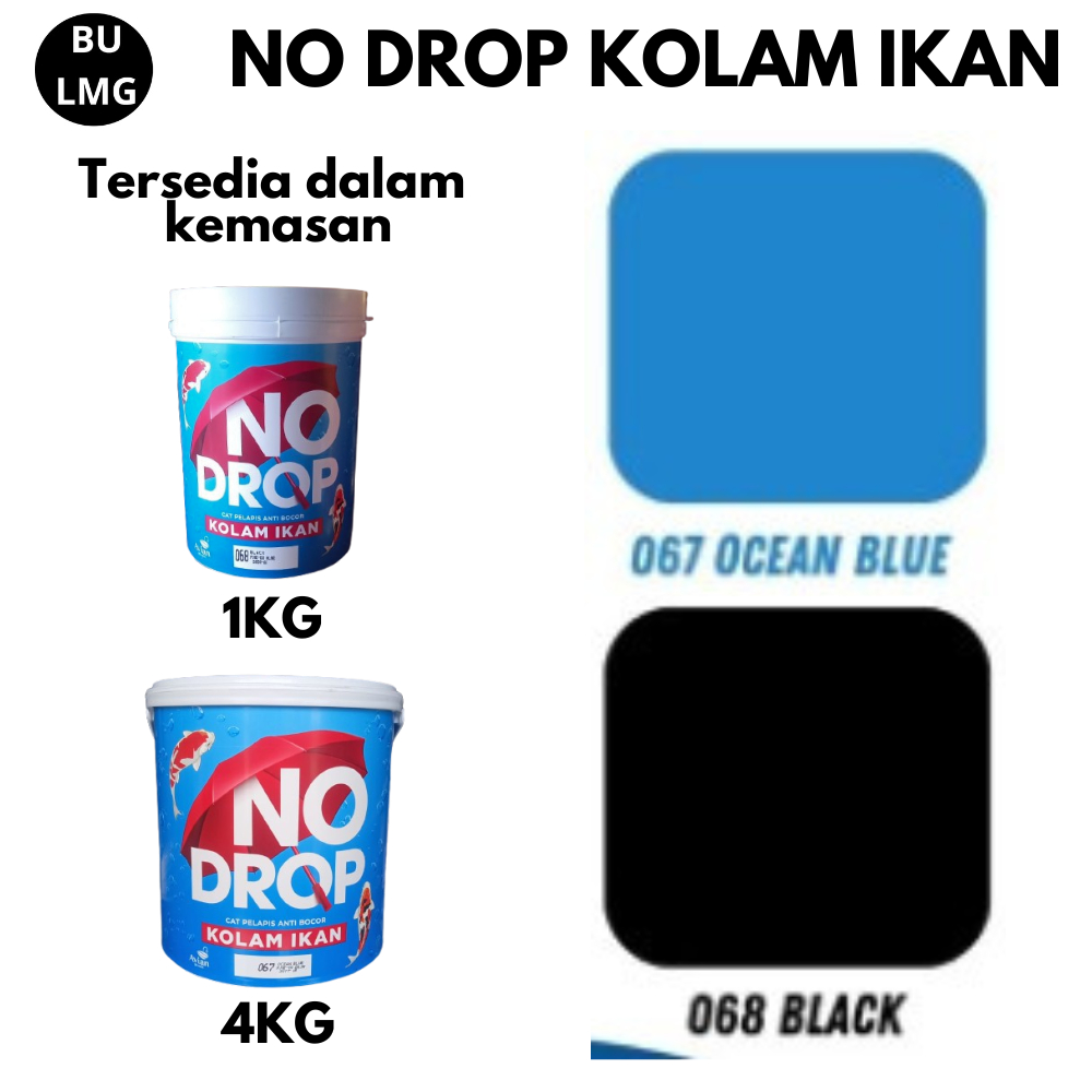 Jual Cat Pelapis Anti Bocor | Cat Kolam Ikan No Drop Biru Hitam 1 Kg dan 4 Kg | Shopee Indonesia