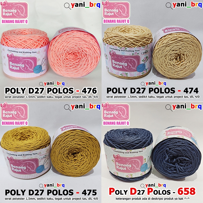 Jual Benang Rajut Polyester / POLY D27 POLOS DOFF / medium ply (katalog ...