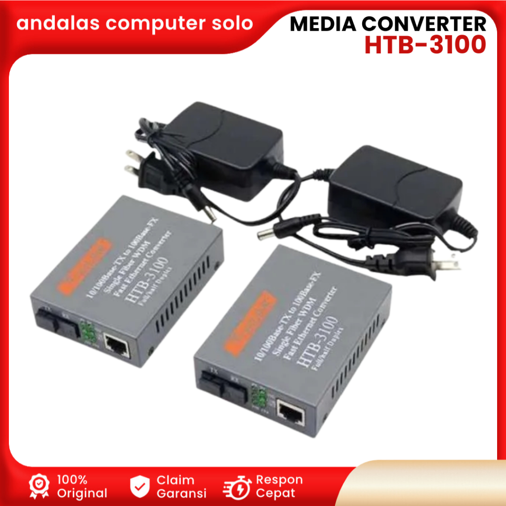 Jual MEDIA CONVERTER FIBER OPTIK HTB NETLINK 10/100 A-B HTB-3100 MEDIA CONVERTER HTB | Shopee ...