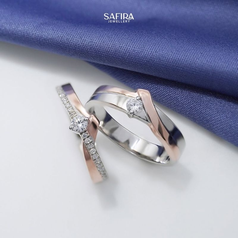 Jual Cincin Pasangan Pernikahan dan Pertunangan Safira Jewellery SF-008 | Shopee Indonesia