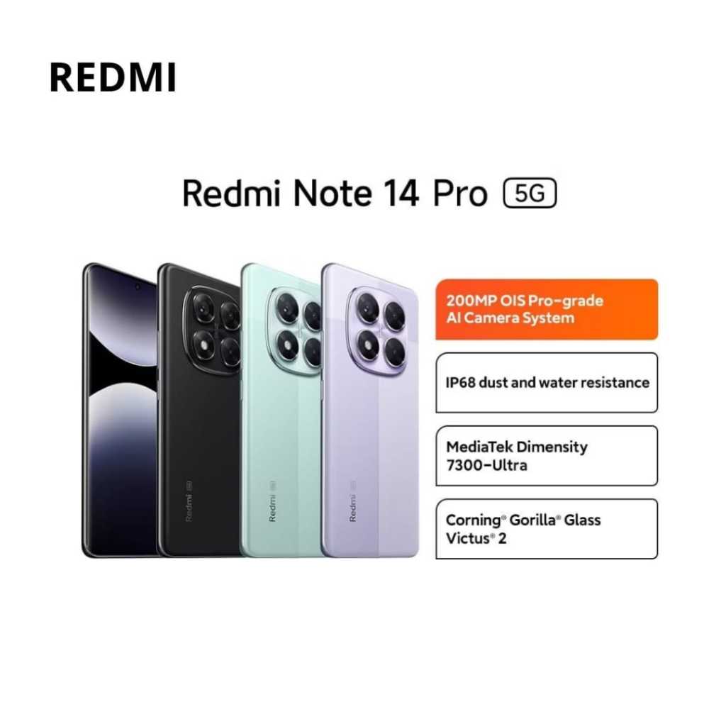 Jual Xiaomi Redmi Note 14 Pro 5G | 200MP OIS Pro-grade AI Camera System ...