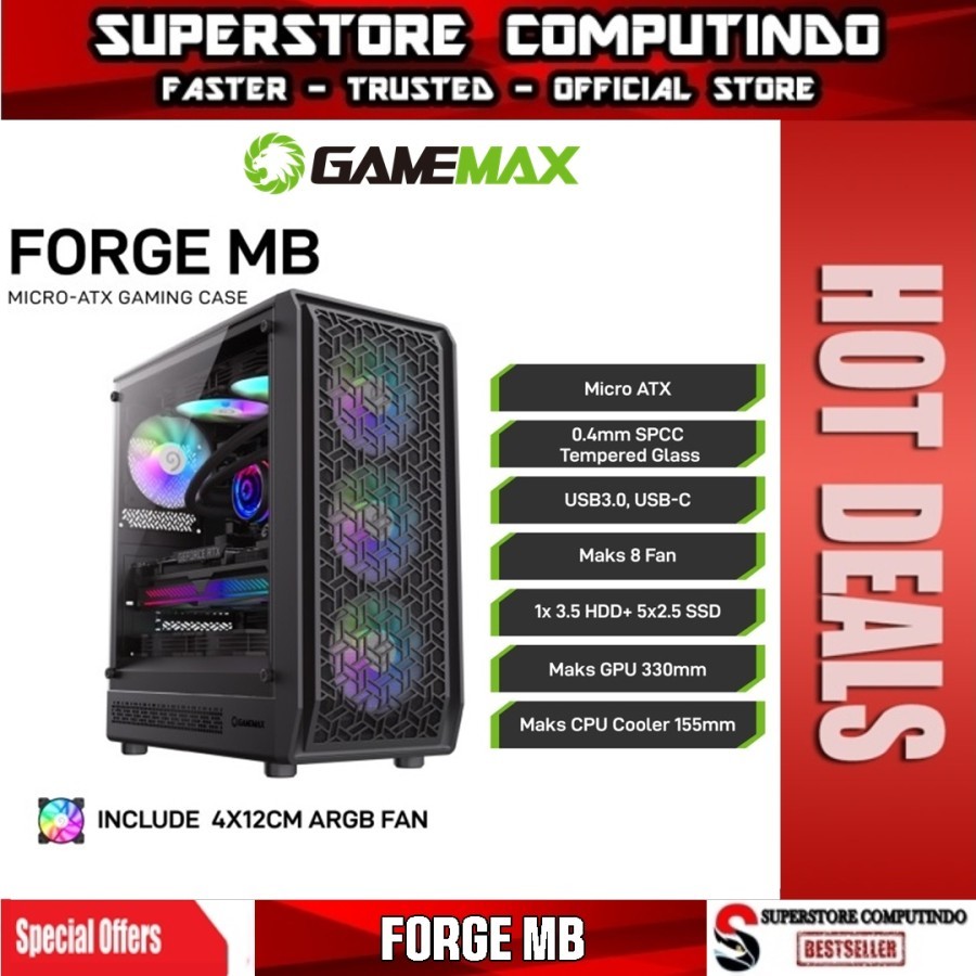 Jual Casing GameMax FORGE MB Micro ATX Gaming PC Case | Shopee Indonesia