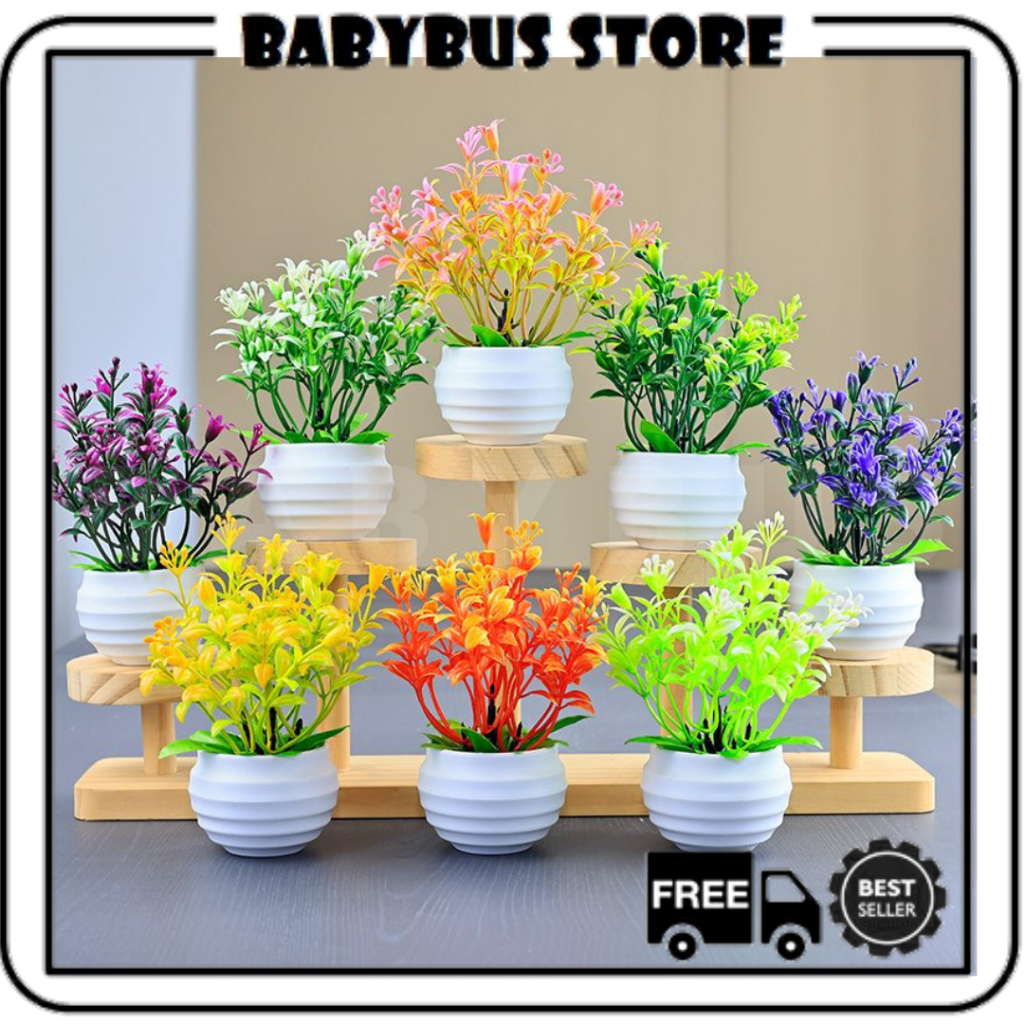 Jual BBS POT100 Tanaman Hias Bunga Terompet Mini Artificial Plastik ...