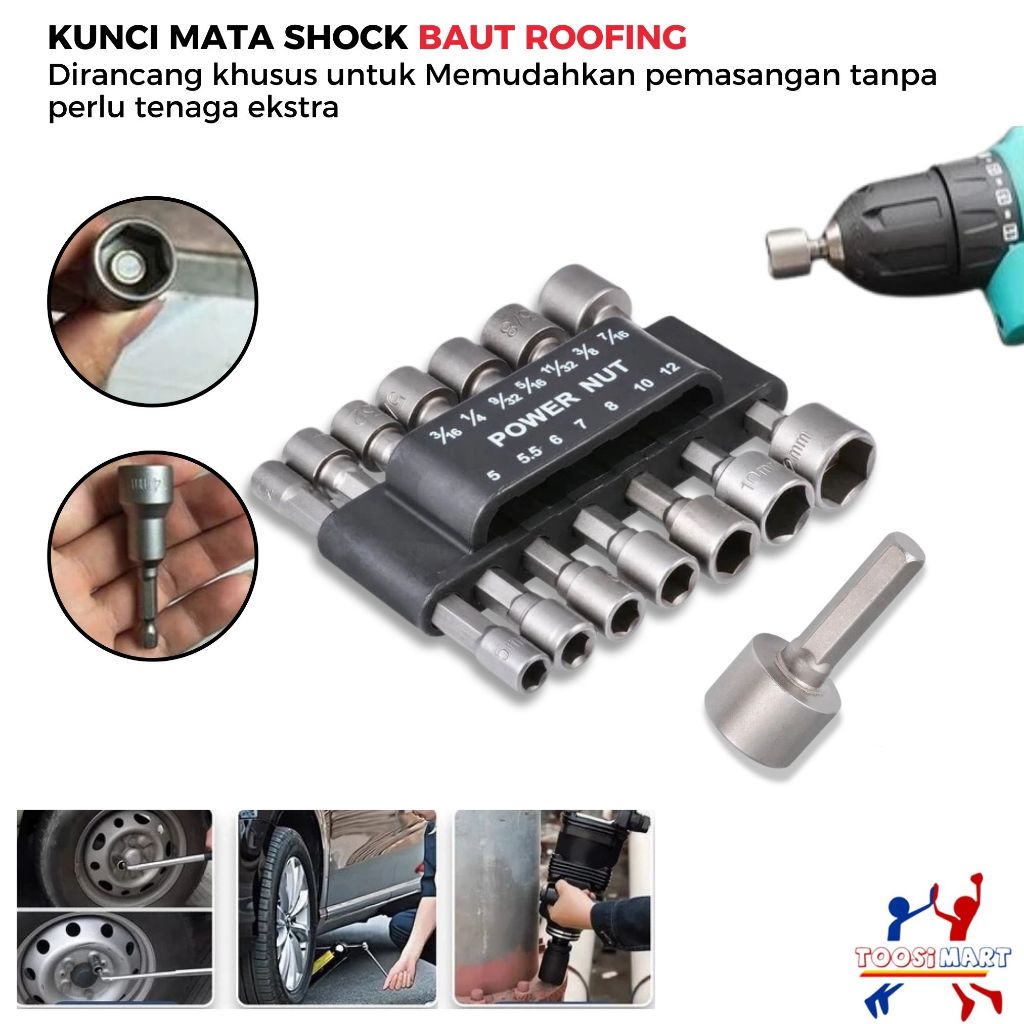 Jual Mata Bor Roofing Magnet Hex Adaptor Bit Setter Magnetik 1 SET 14 ...