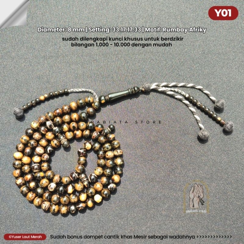Jual [PREMIUM] Tasbih Yuser Yusr Laut Merah Serat Mas Jaminan Asli ...