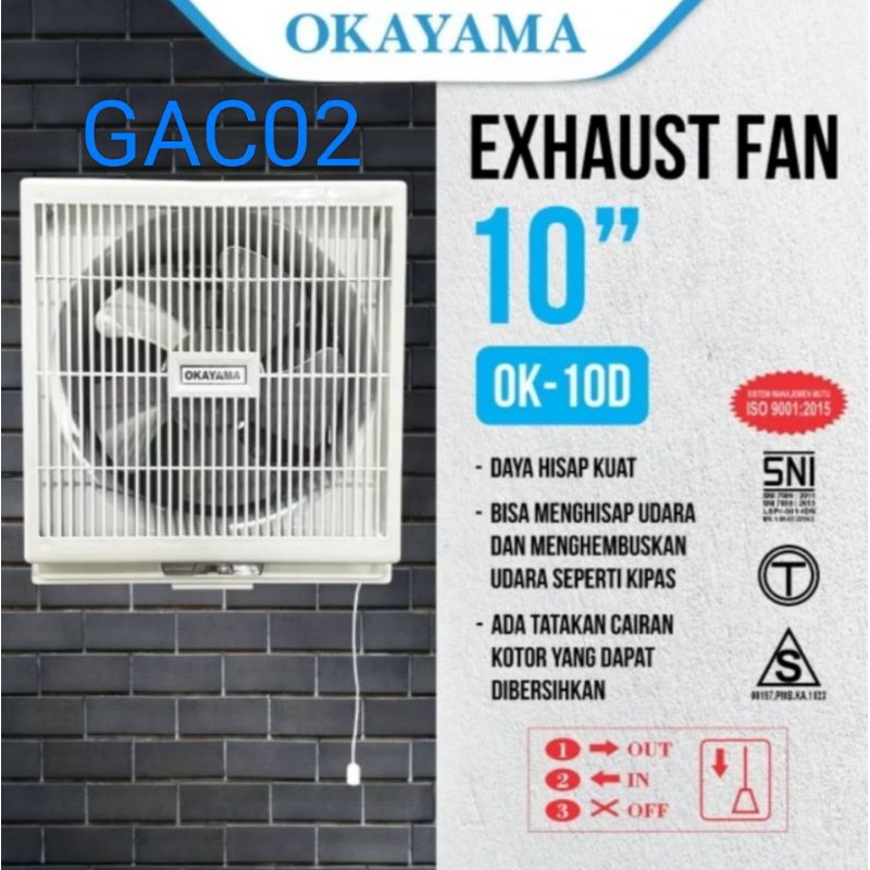 Jual Kipas angin 10inc exhaust fan/ hexos Dingding okayama ok10D | Shopee Indonesia