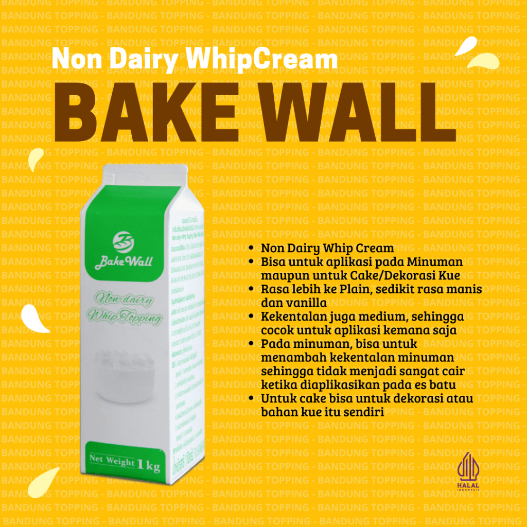 Jual Bake Wall Non Dairy WhipCream 1kg khusus instan | Shopee Indonesia