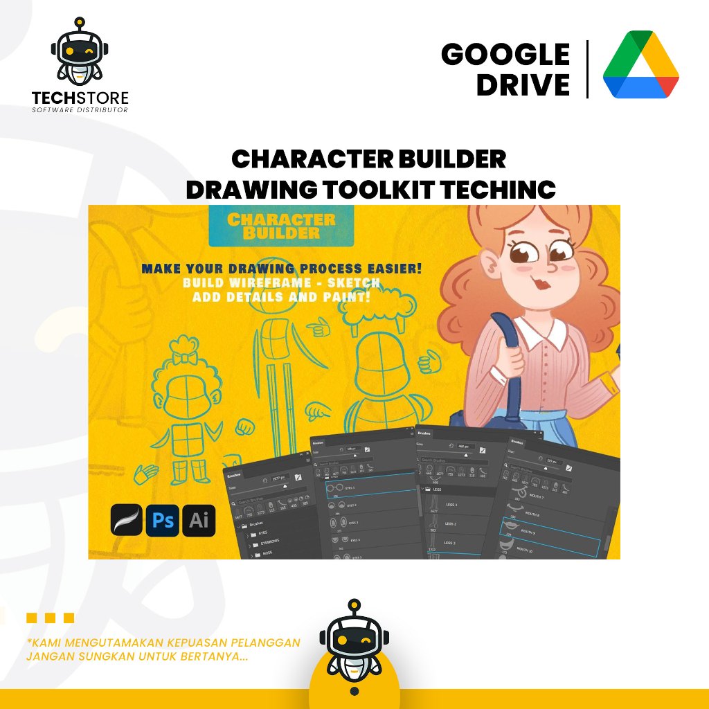 Jual CHARACTER BUILDER DRAWING TOOLKIT | PHOTOSHOP | ILLUSTRATOR ...