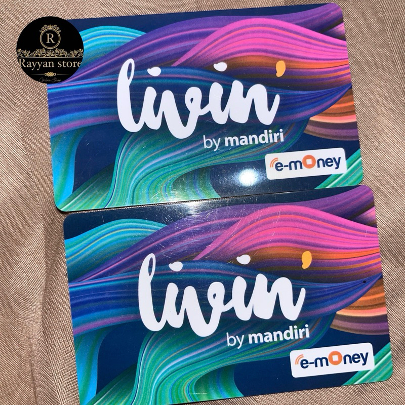 Jual e-money mandiri Livin card purple / orange | Shopee Indonesia