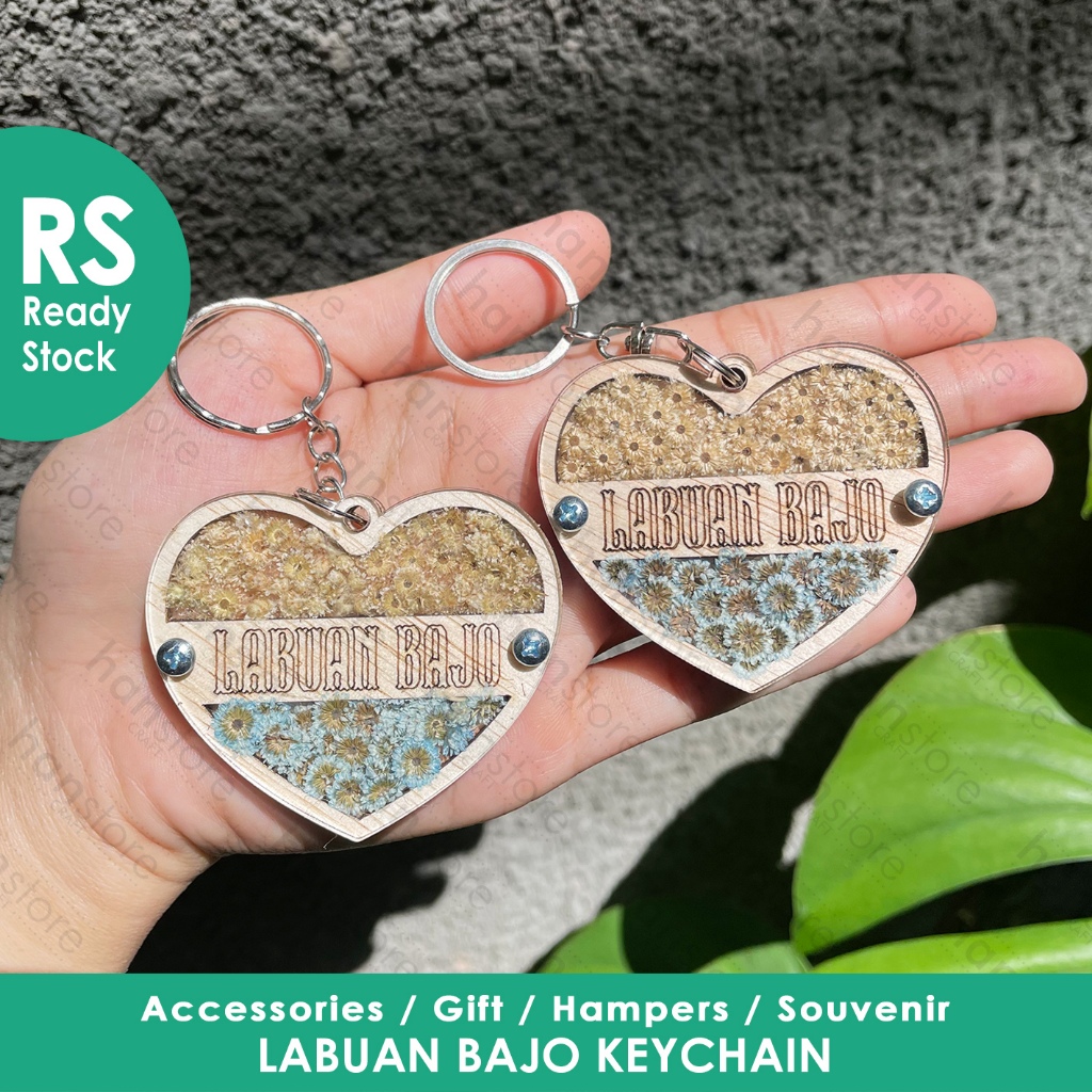 Jual RS LABUAN BAJO Keychain / Gantungan Kunci Kayu & bunga NTT / Pulau ...