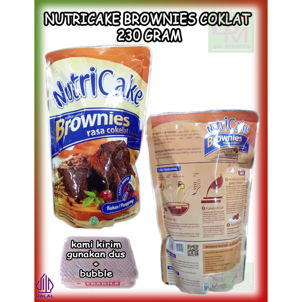 Jual Nutri Cake Nutricake Brownies Premix Rasa Coklat Kemasan 230 gram ...